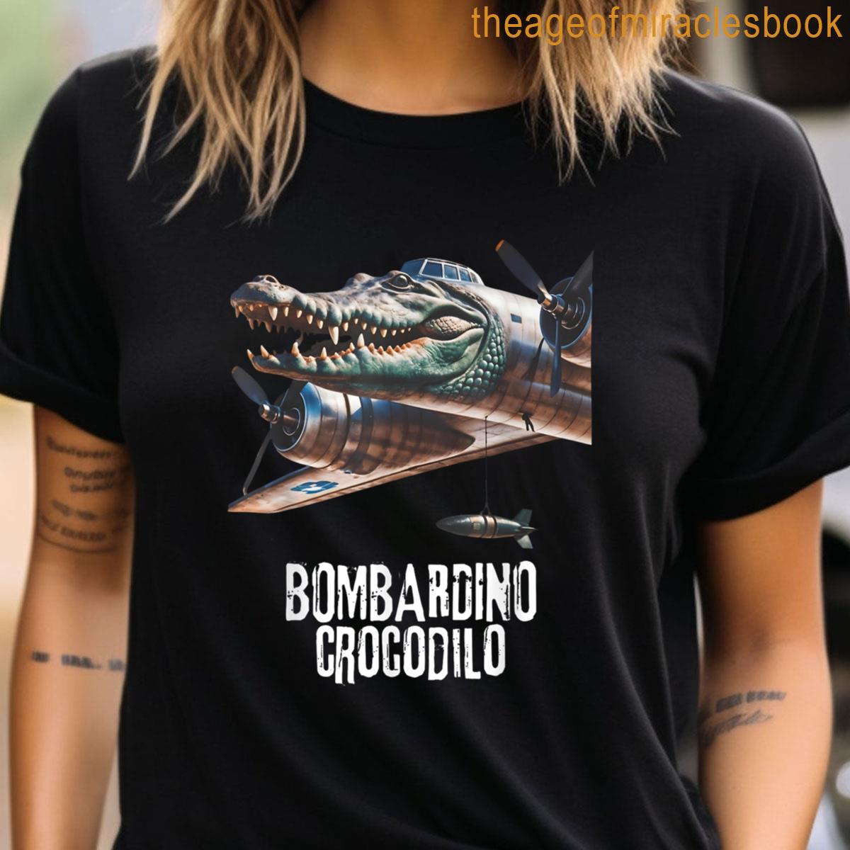 Bombardino Crocodilo Crocodile Bomber Italian Brainrot Funny T-shirt