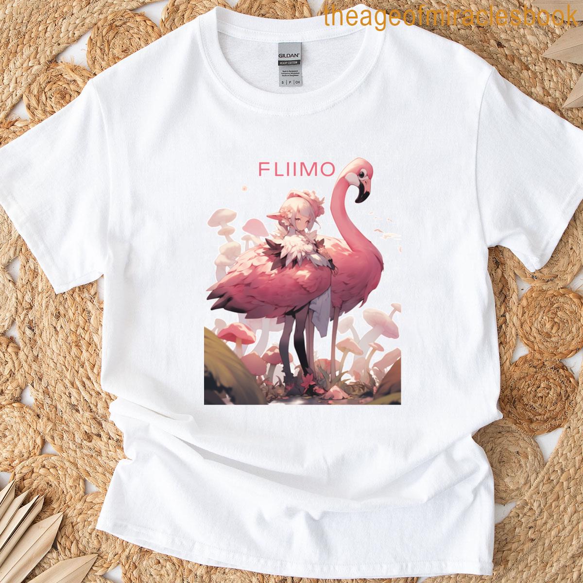 Flamingo Shroom Garden Guardian T-shirt