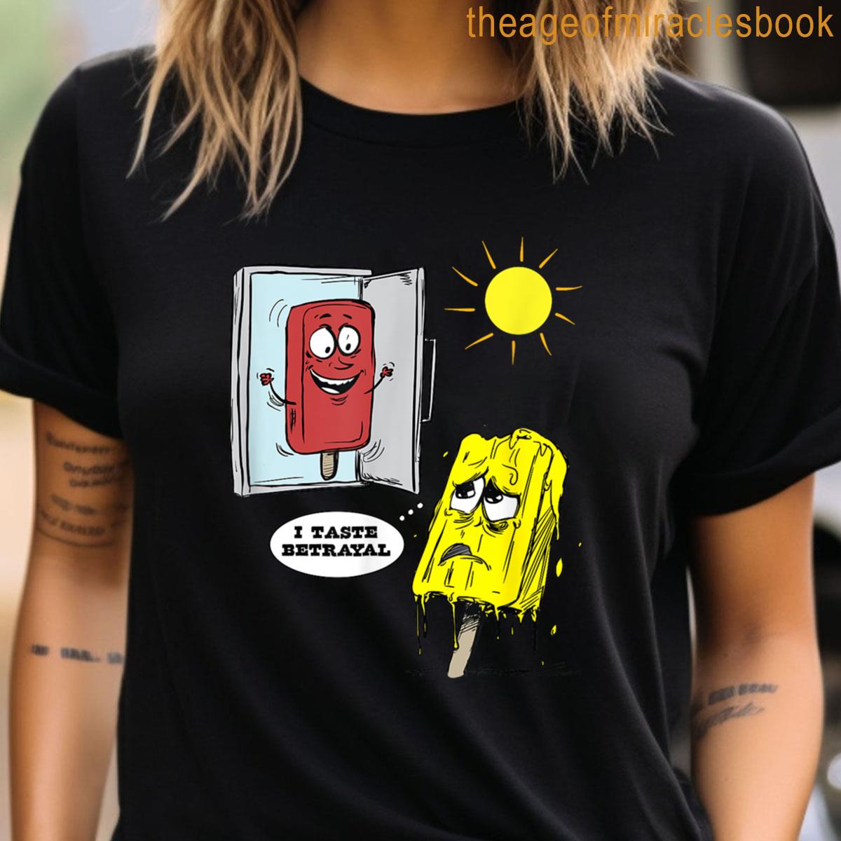 Funny Food Pun Cartoon Ice Pop Treat Food Humor T-shirt