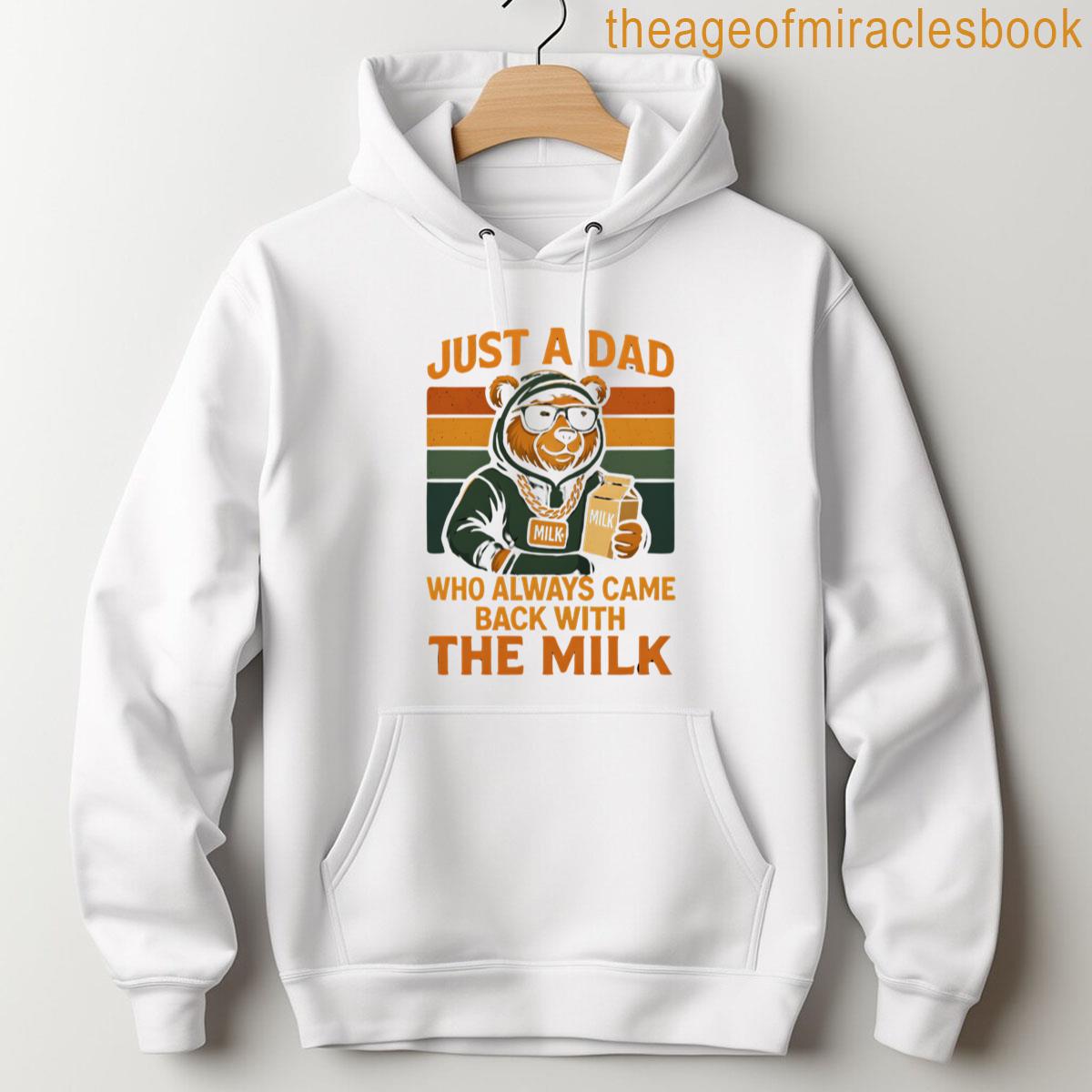 Funny Loyal Dad Bear With Milk Cartoon T-shirt