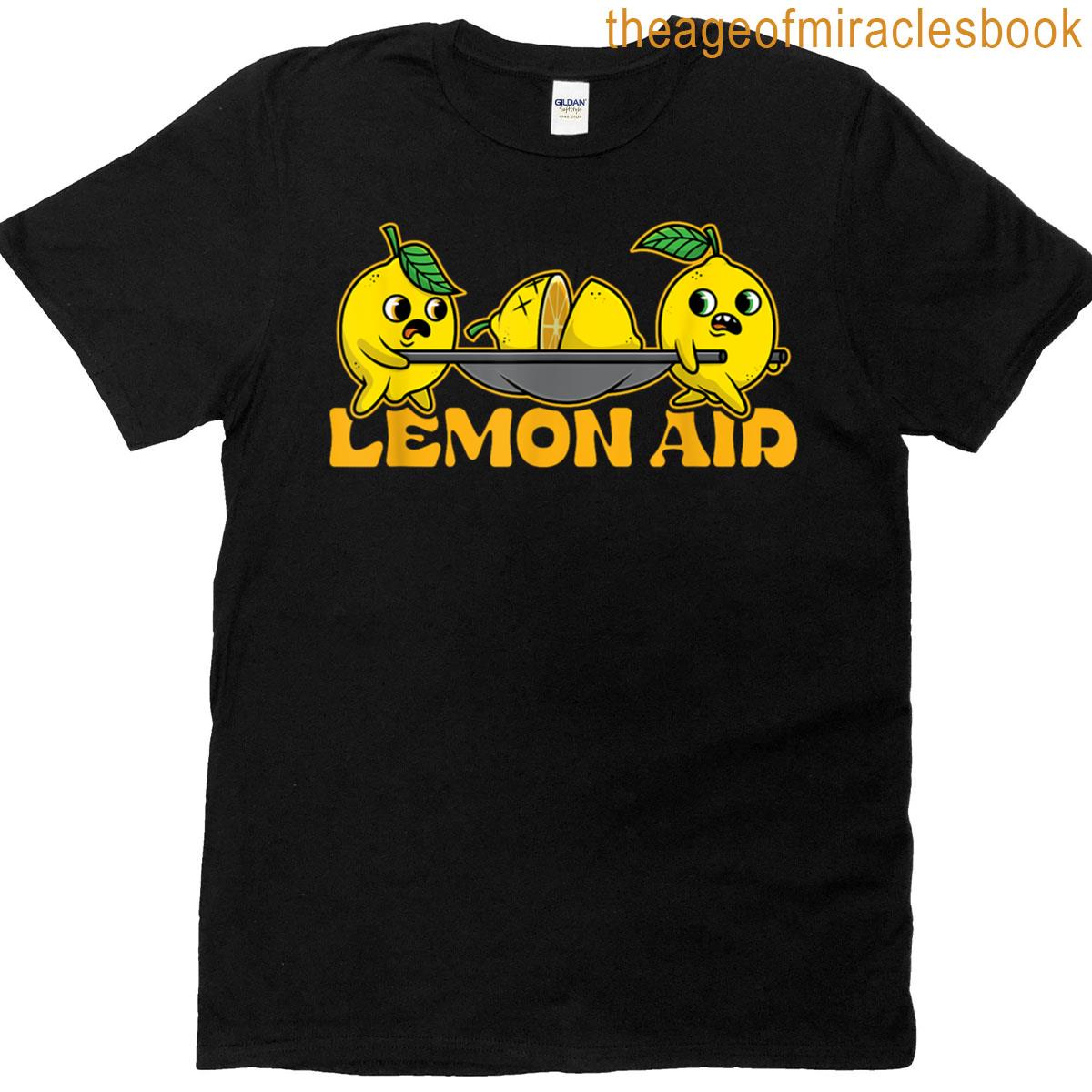 Lemon Aid Funny Fruit Pun Cartoon Art T-shirt