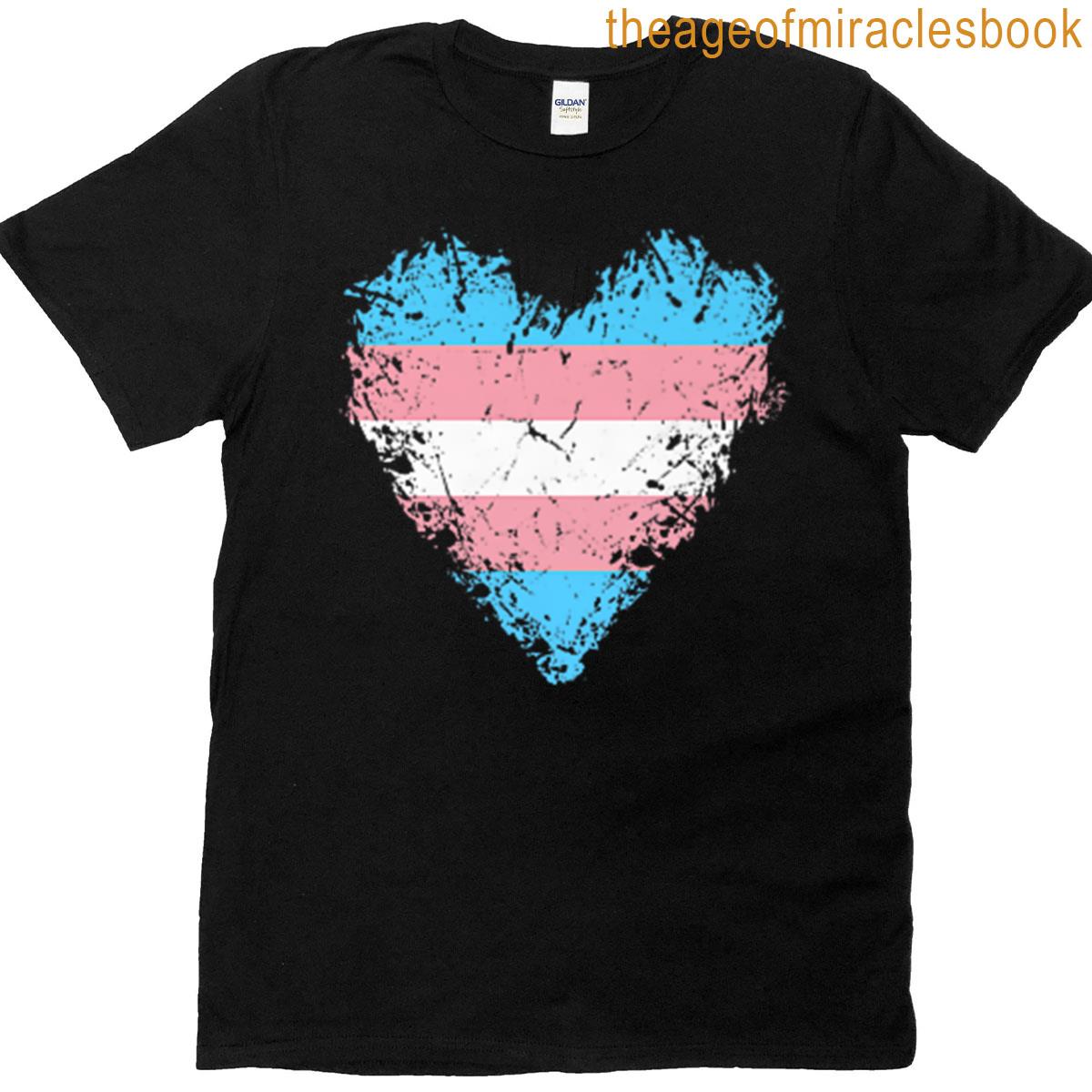 Transgender Pride Heart Flag Lgbt Lgbtq Trans Right Premium T-shirt