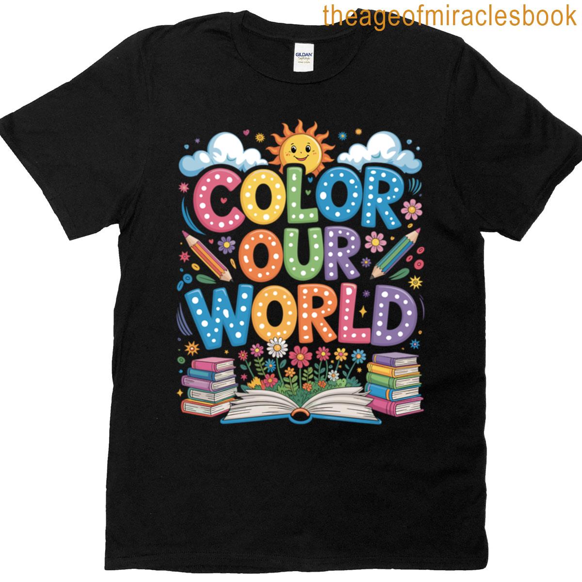 Color Our World Book Reading Program 2025 Summer Books Tree T-shirt
