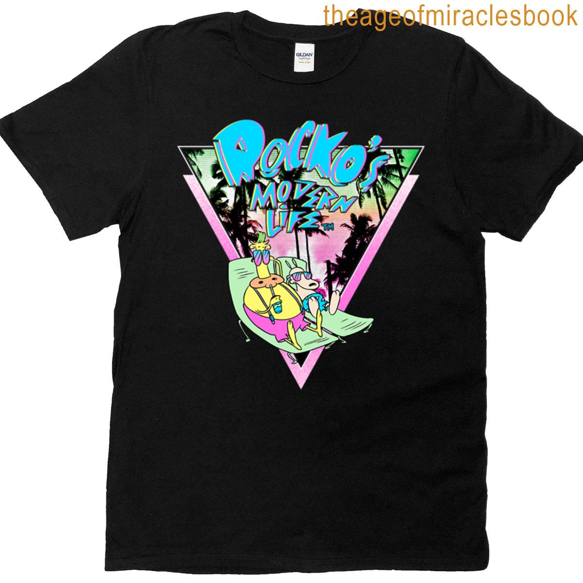 Rockos Modern Life Rocko And Heffer Tropical Logo T-shirt