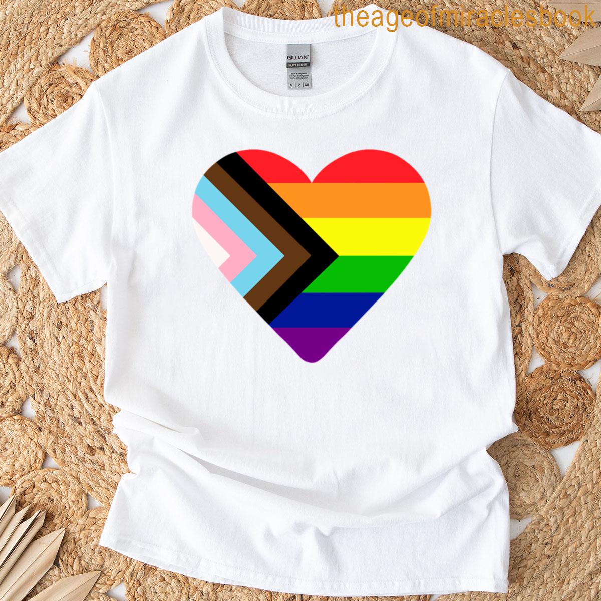 Progress Pride Flag Heart T-shirt