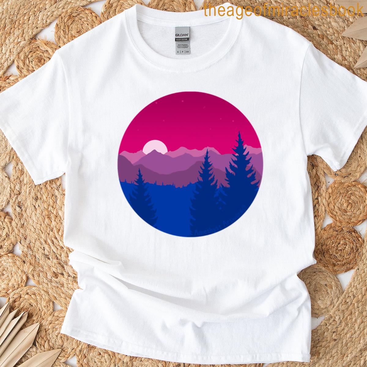 Subtle Bisexual Pride Flag Mountainscape T-shirt