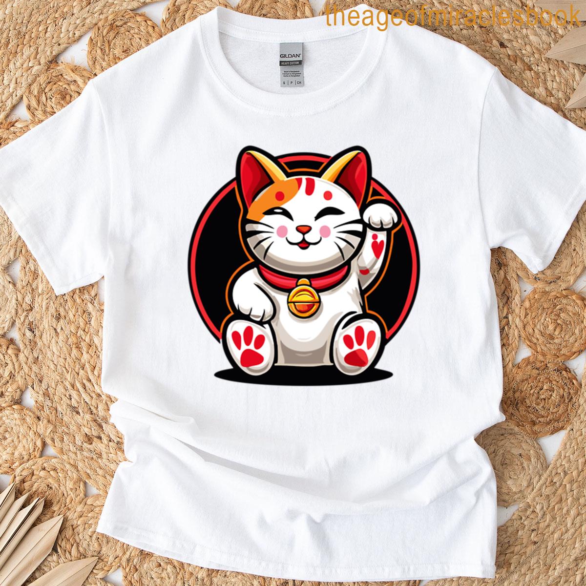 Lucky Cat Japanese Prosperity Symbol T-shirt