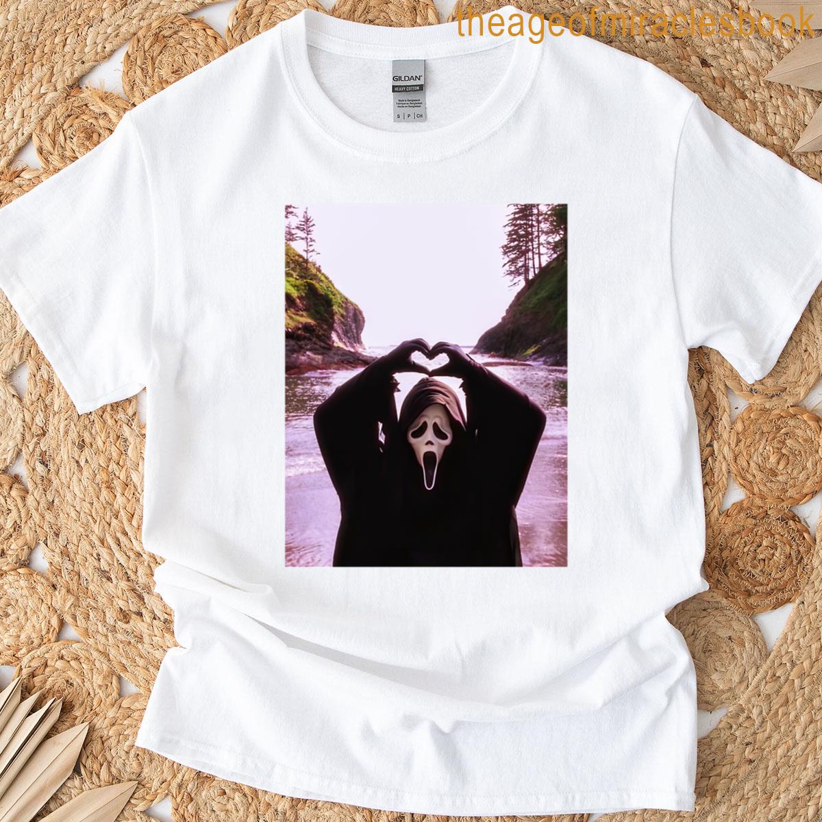 Scream Movie Ghostface Spooky Love Vintage Ghostface Heart Hands Design ...
