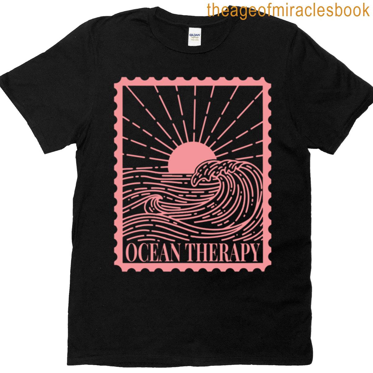 Ocean Therapy Retro Sun Summer Waves T-shirt