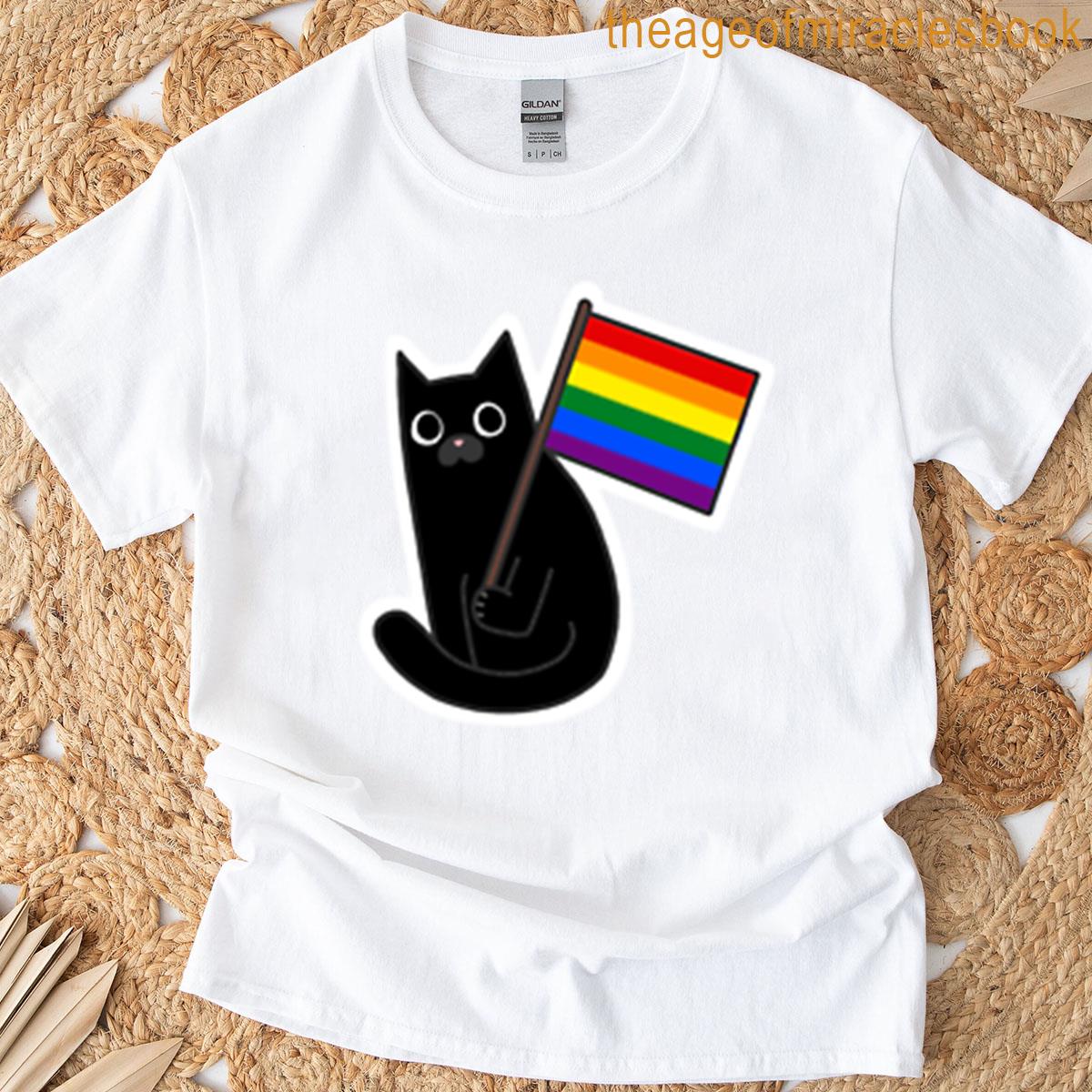 Lgbtq Pride Flag Black Cat Sticker Rainbow Pride T-shirt
