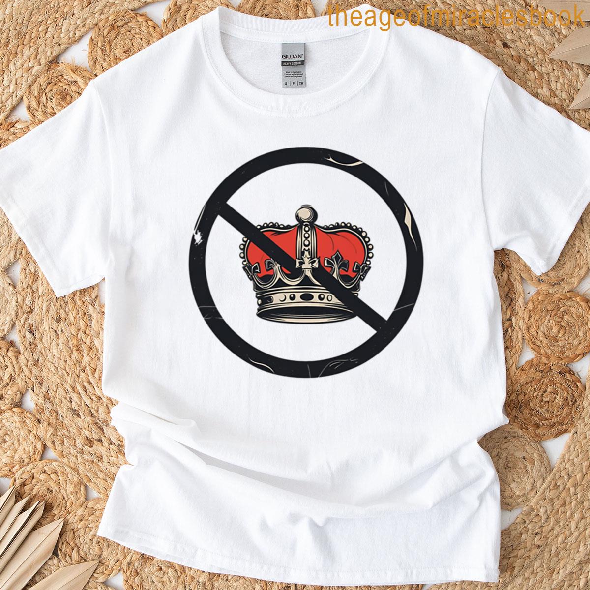 No Kings Anti Crown Emblem Design T-shirt