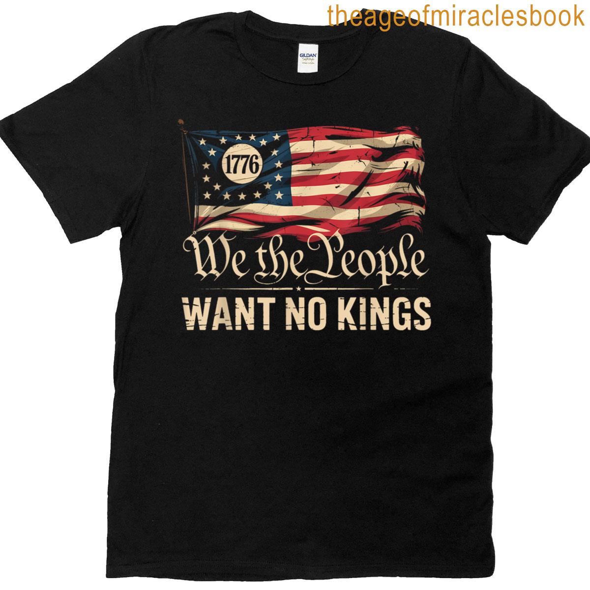 No Kings In America Since 1776 Distressed Usa Flag Vintage T-shirt