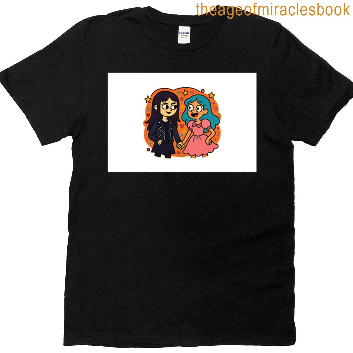 Wlw Sapphic Cartoon Couple T-shirt