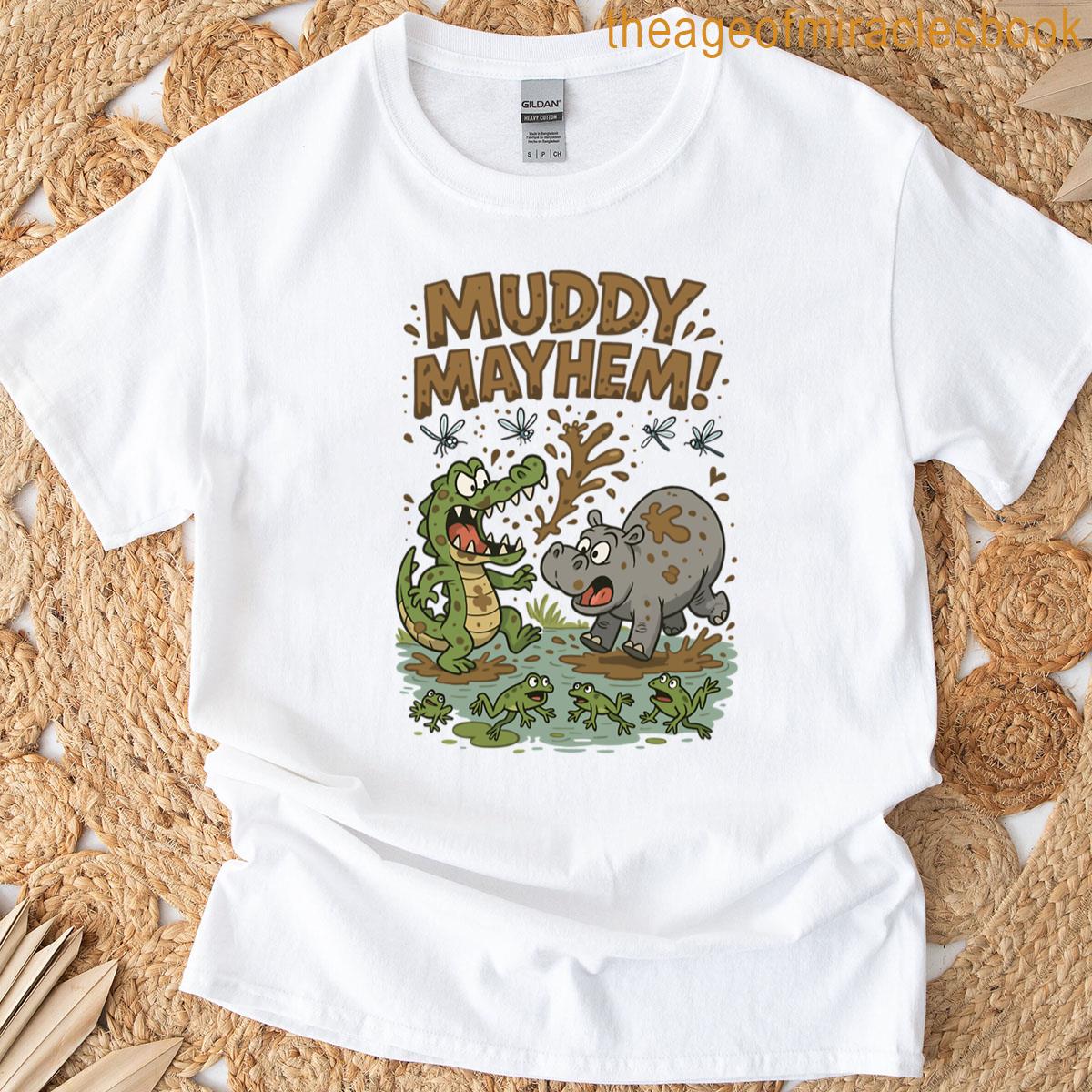 Muddy Mayhem Crocodile Vs Hippo Splashdown T-shirt