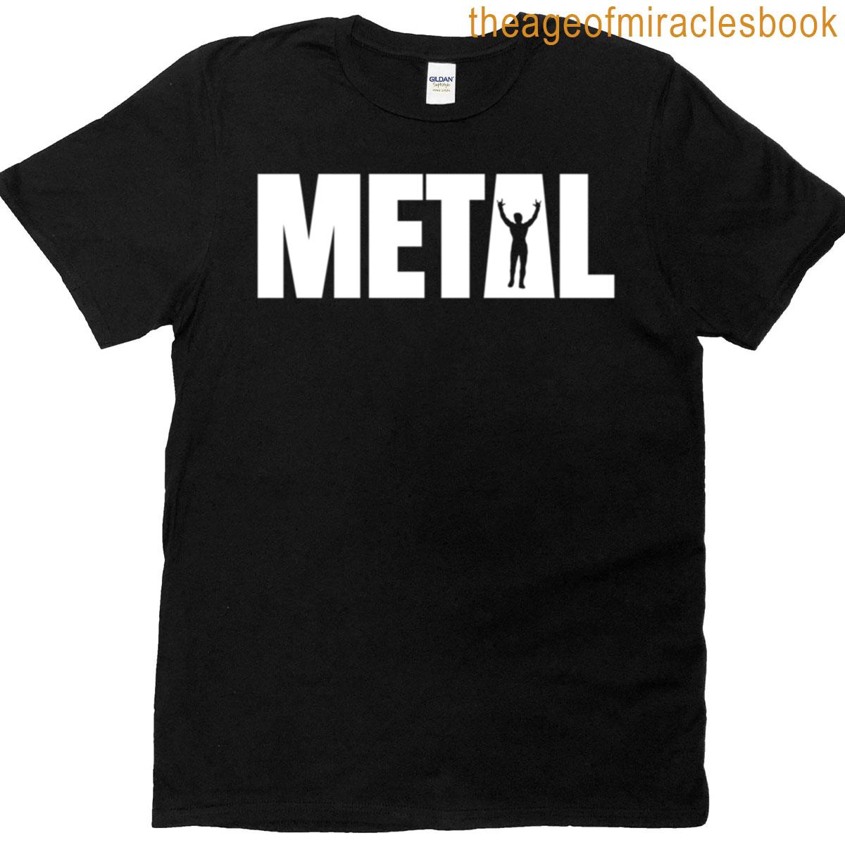 Bold Heavy Metal 80s Blockbuster Style With Heavy Metal Hand Sign T-shirt