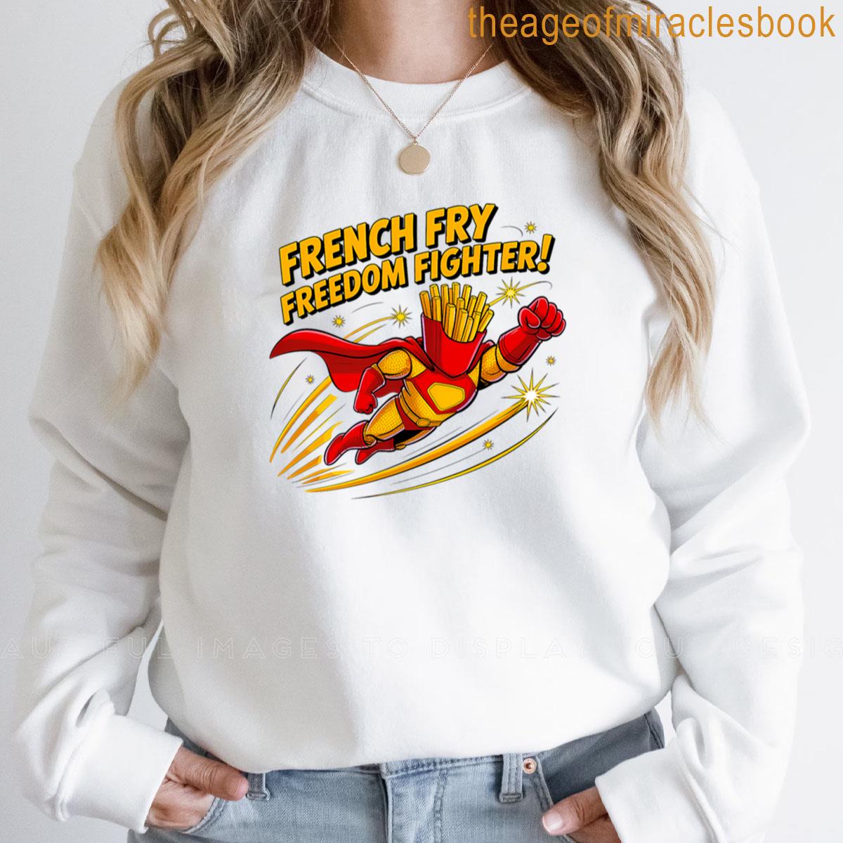 French Fry Superhero Funny Fast Food Oversized T-shirt