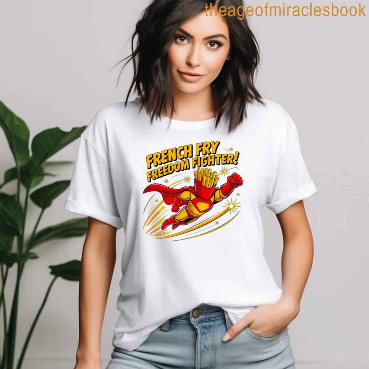 French Fry Superhero Funny Fast Food Oversized T-shirt