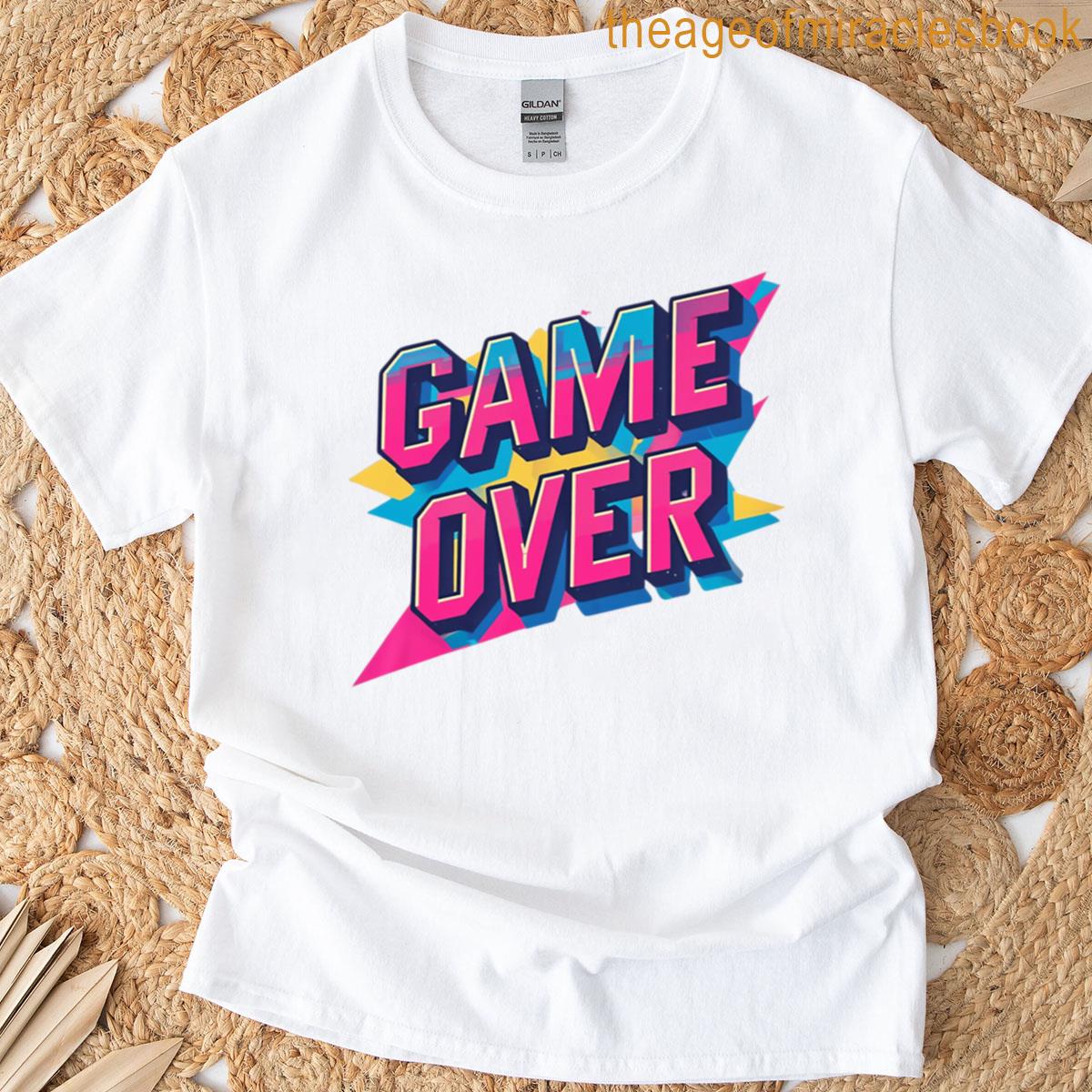 Game Over Retro Pixel Arcade Gamer Design Oversized T-shirt