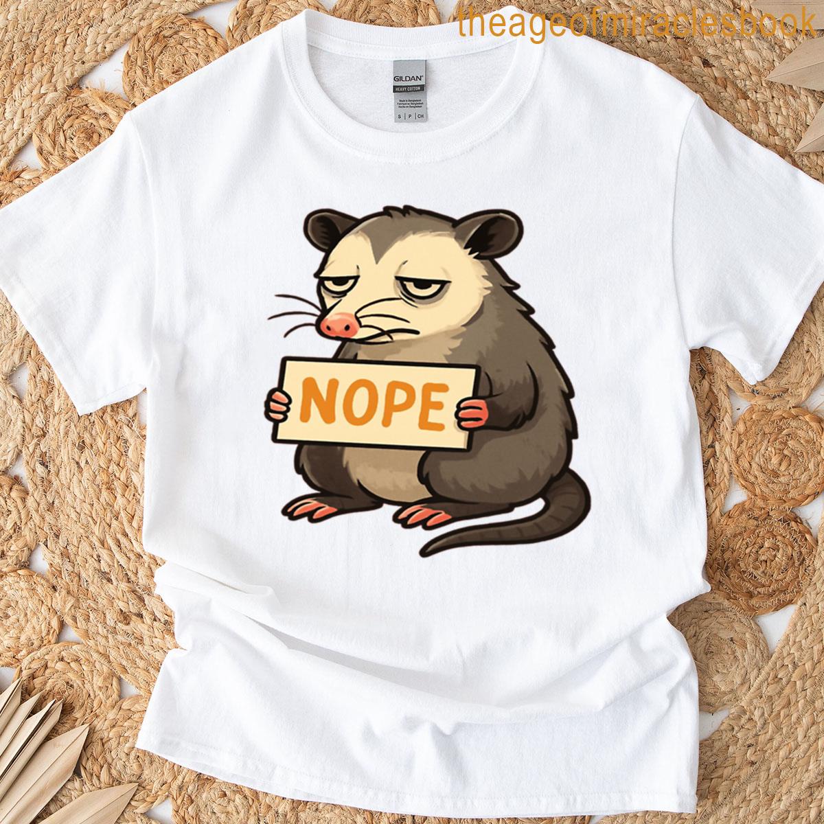 Opossum Holding A Nope Sign Oversized T-shirt