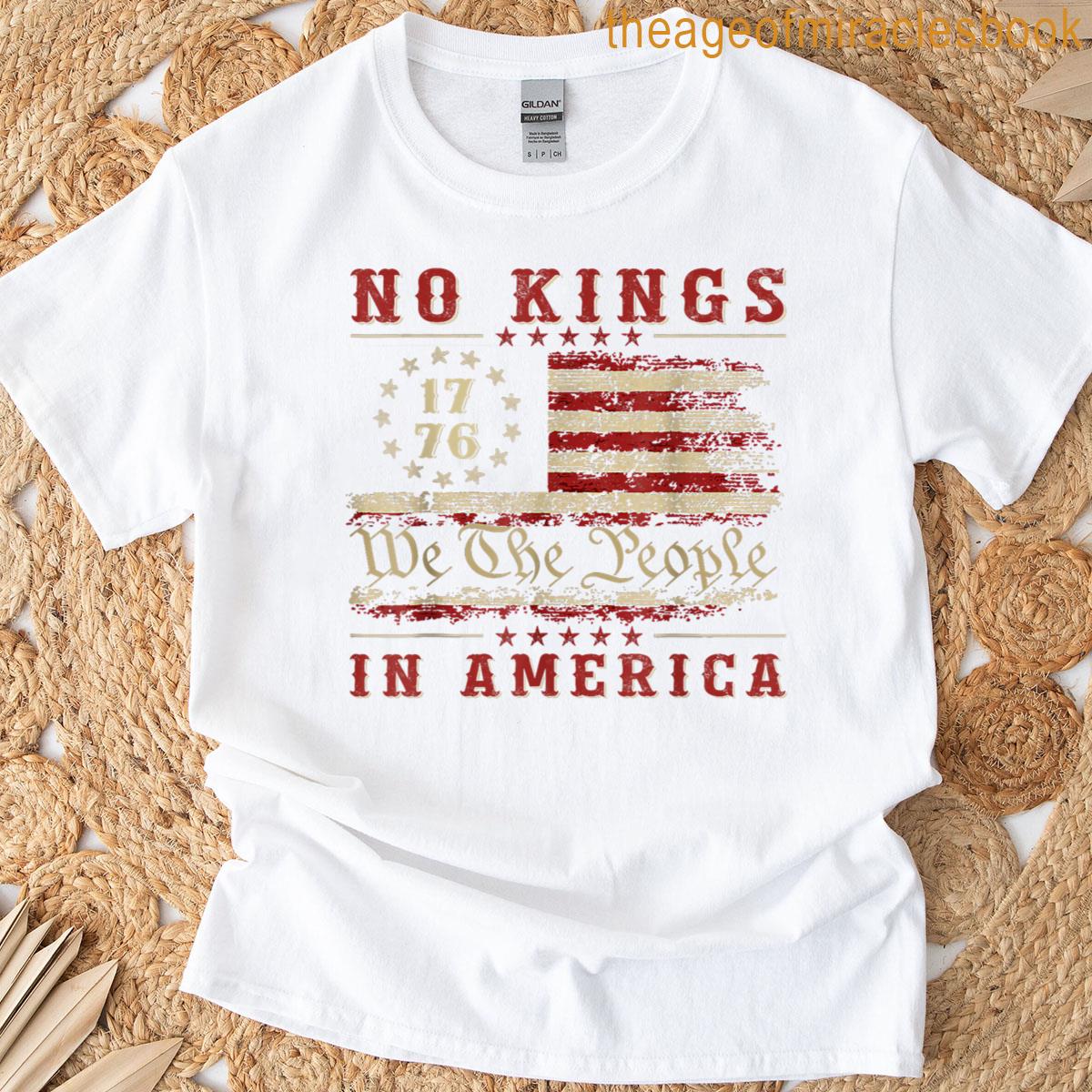 Retro June 14th No Kings In America 1776 Usa Flag Men Women T-shirt