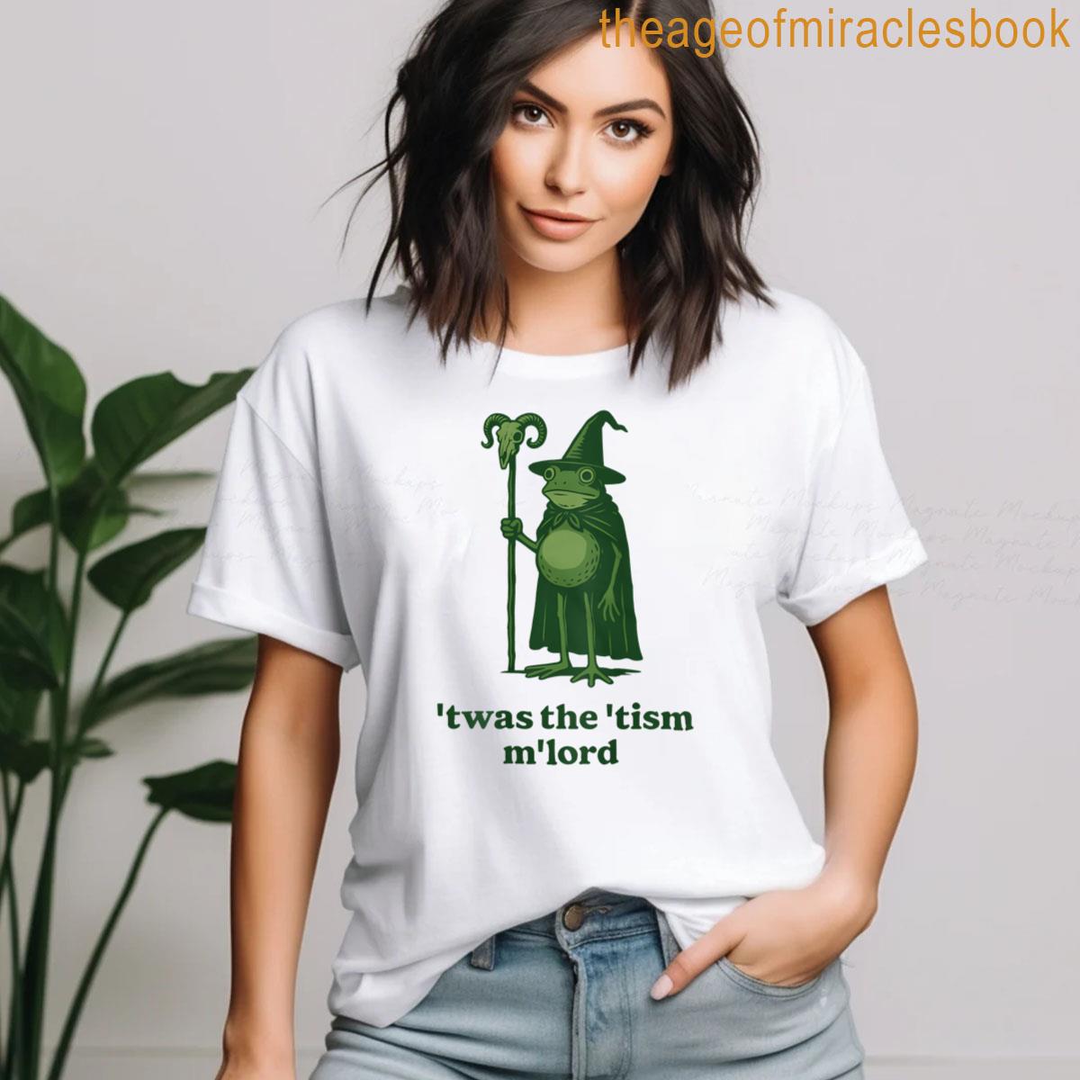 Frog Wizard Meme Twas The Tism Mlord On Back T-shirt