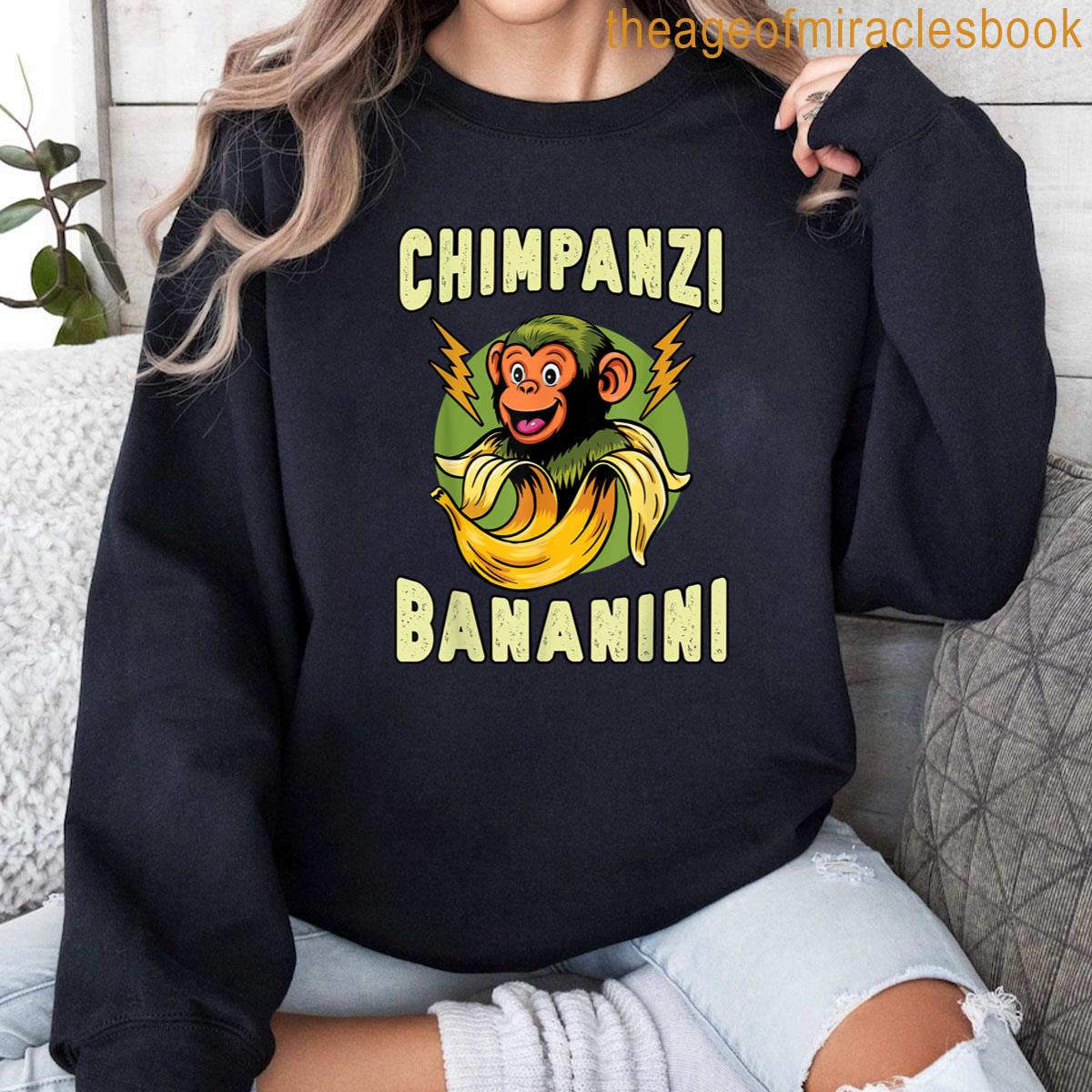Funny Monkey Chimpanzini Bananini Italian Brainrot Meme T-shirt
