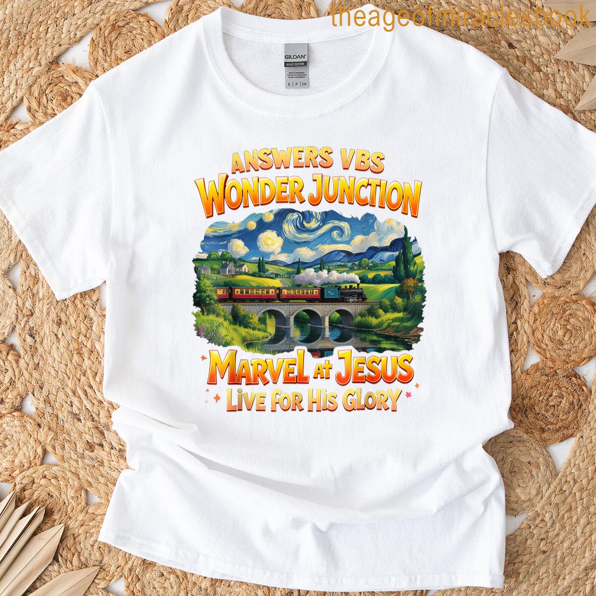Christian Camp Vbs 2025 Wonder His Glory Junction Train T-shirt