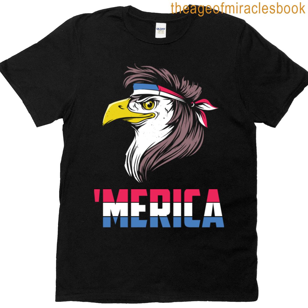 Merica Mullet Eagle American Flag Patriotic Oversized T-shirt
