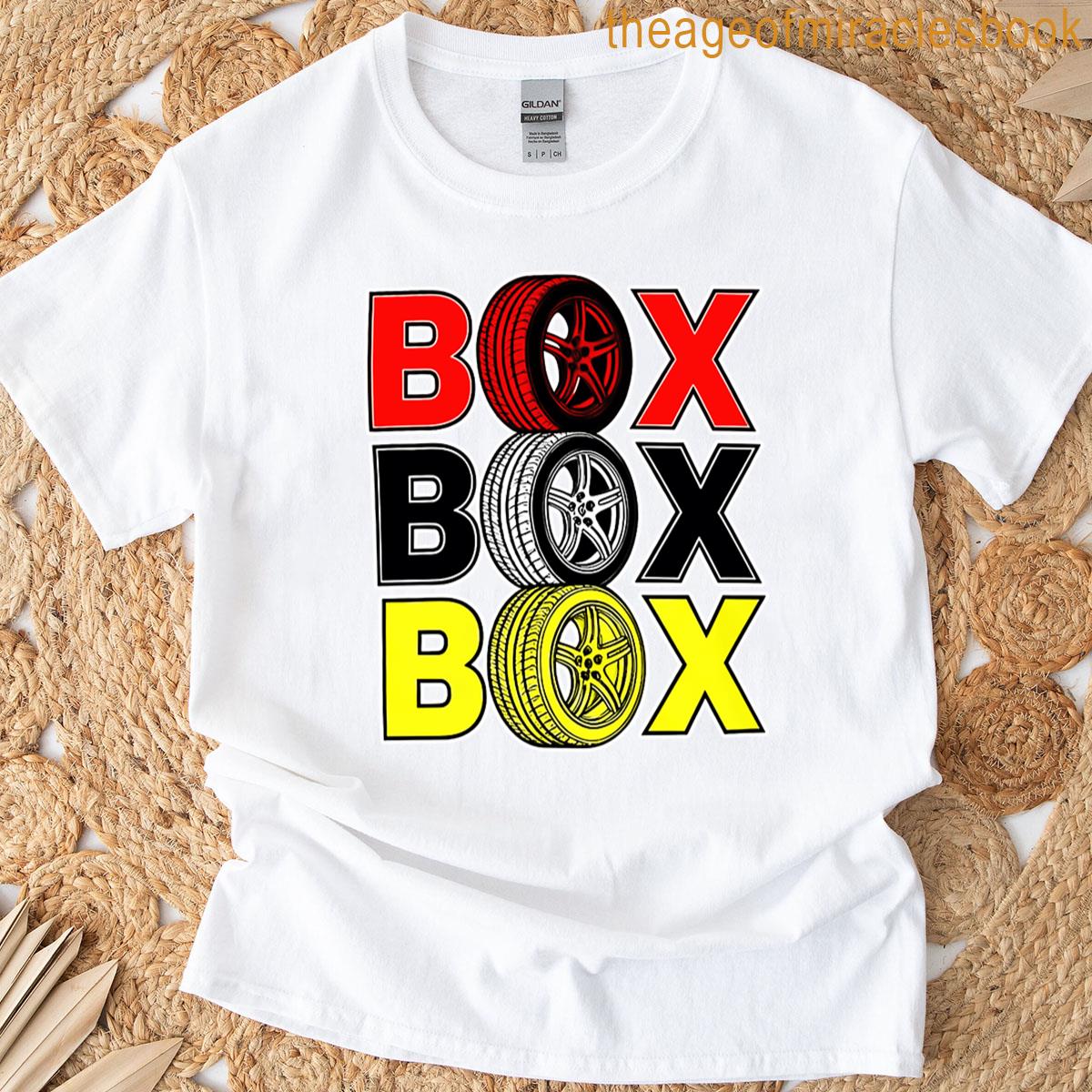 Box Tire Logo Bold Automotive-inspired Typography Design T-shirt