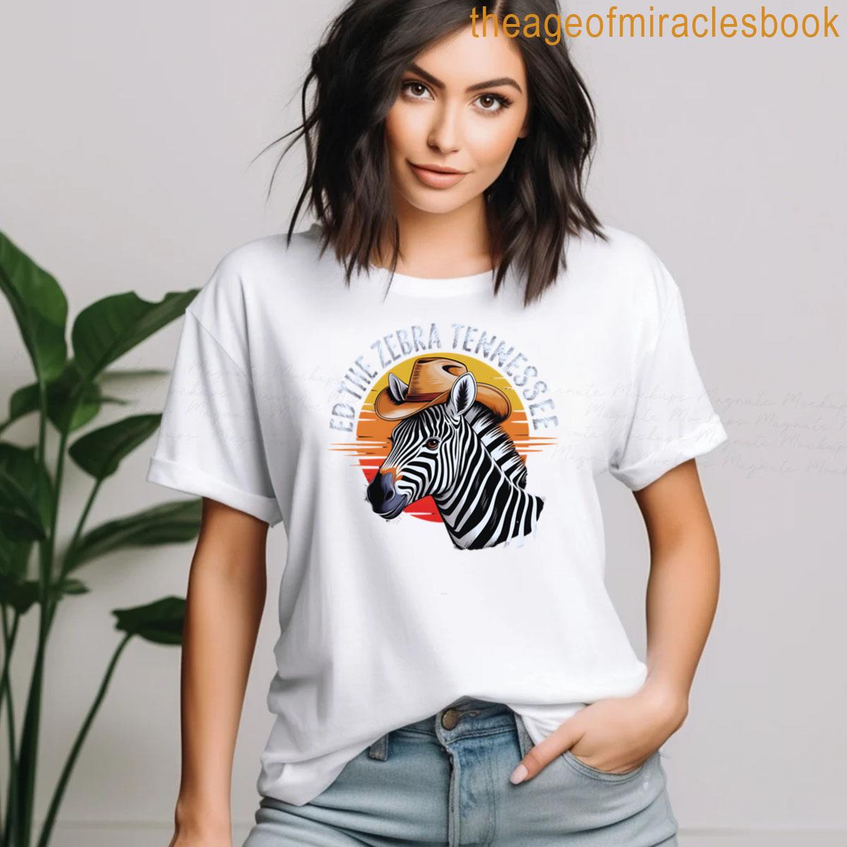 Ed The Zebra Tennessee Sunset Cowboy Head Sketch T-shirt