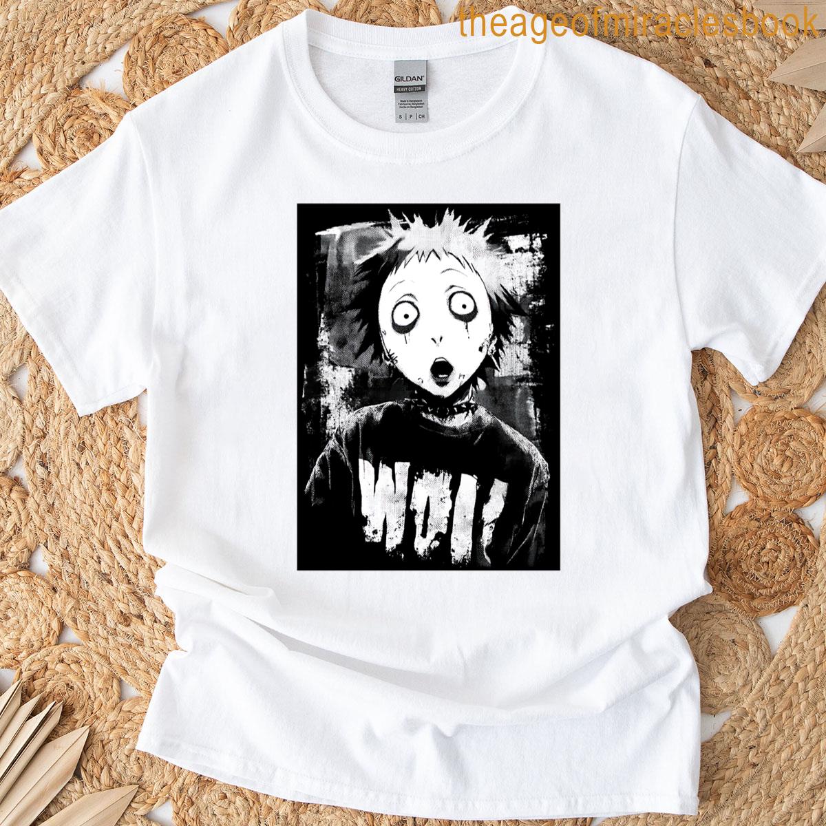 Gritty Anime Punk With Spikes And Ink T-shirt