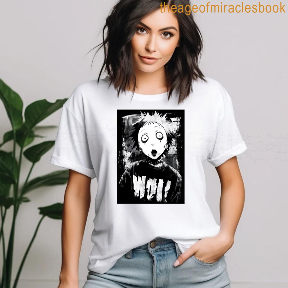 Gritty Anime Punk With Spikes And Ink T-shirt