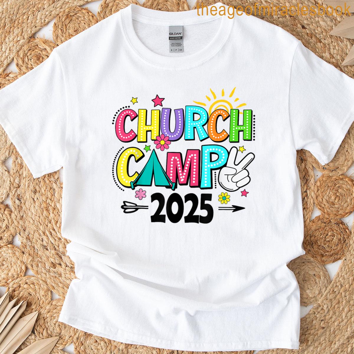 Groovy Church Camp 2025 Matching Christian Camp Family 2025 T-shirt