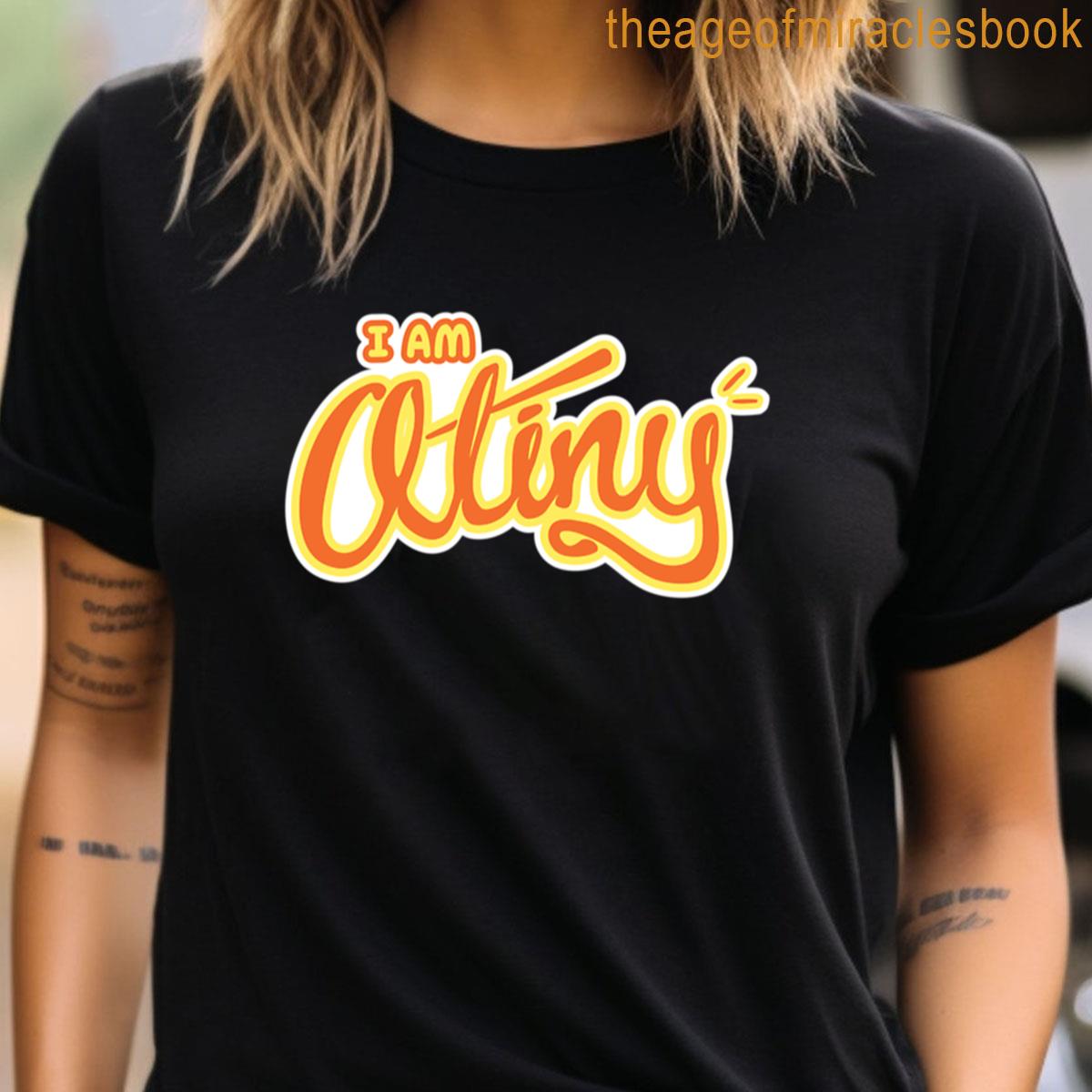 I Am Atiny Minimal Ateez Fan Sticker Orange T-shirt