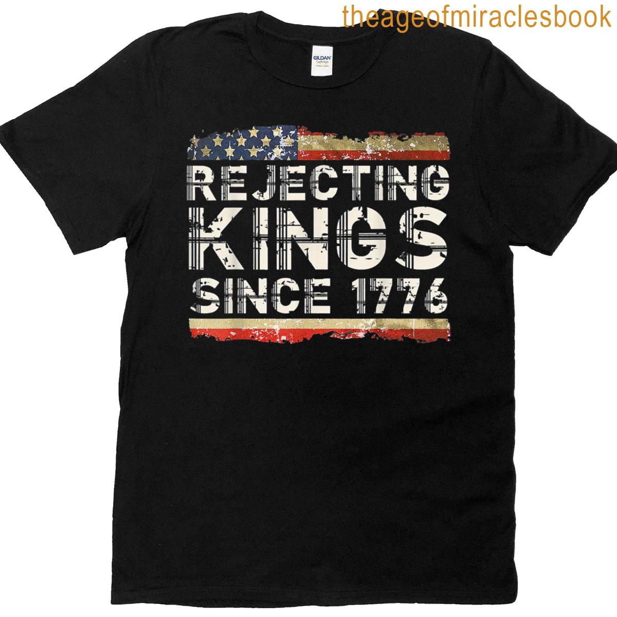Rejecting Kings Since 1776 American Vintage Flag T-shirt