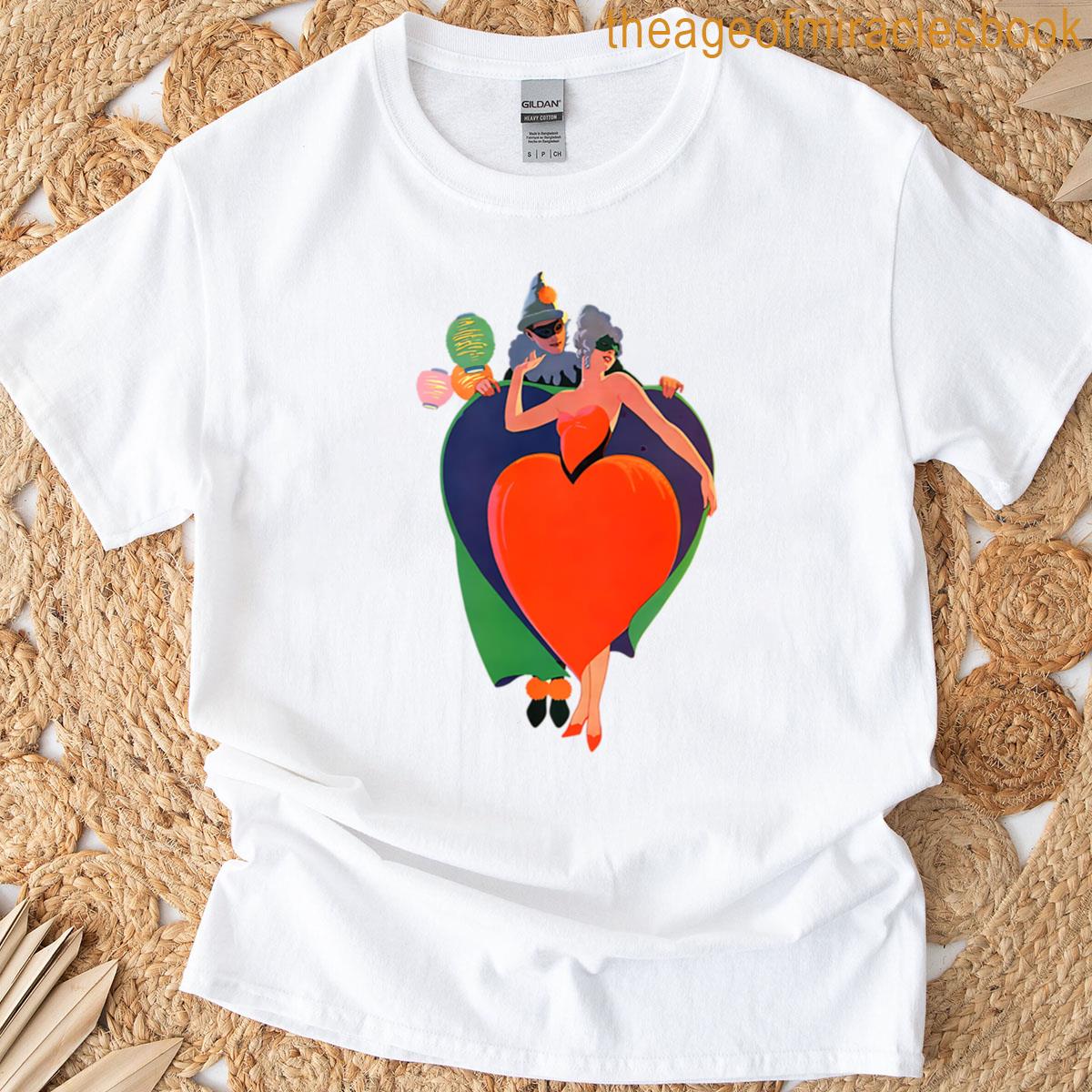 Couple At A Masquerade Carnival Vintage Magazine Art Revival T-shirt