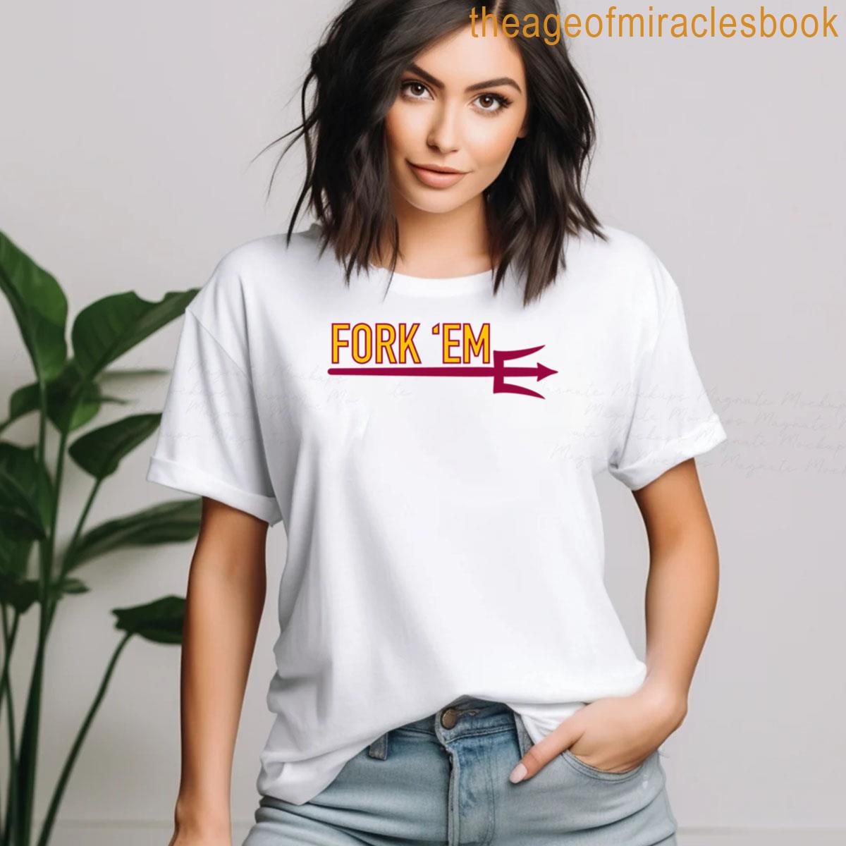Fork Em - Asu Simple Design T-shirt
