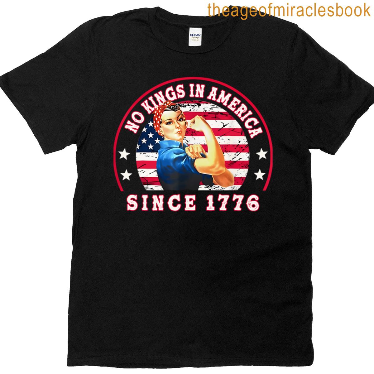 No Kings In America Since 1776 Usa Flag Save Democracy T-shirt