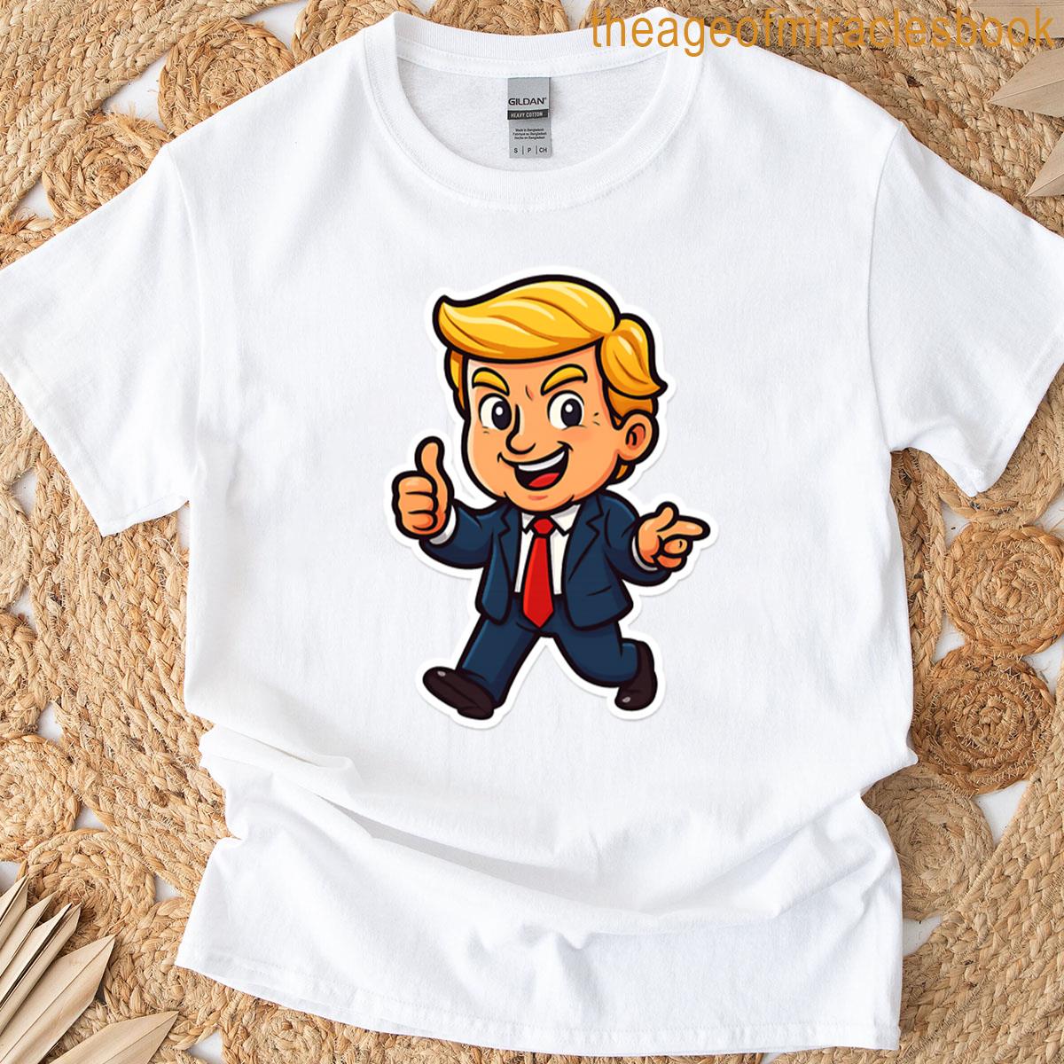Trump Cartoon Diplomat Sticker Funny Suited Character With Thumbs Up ...