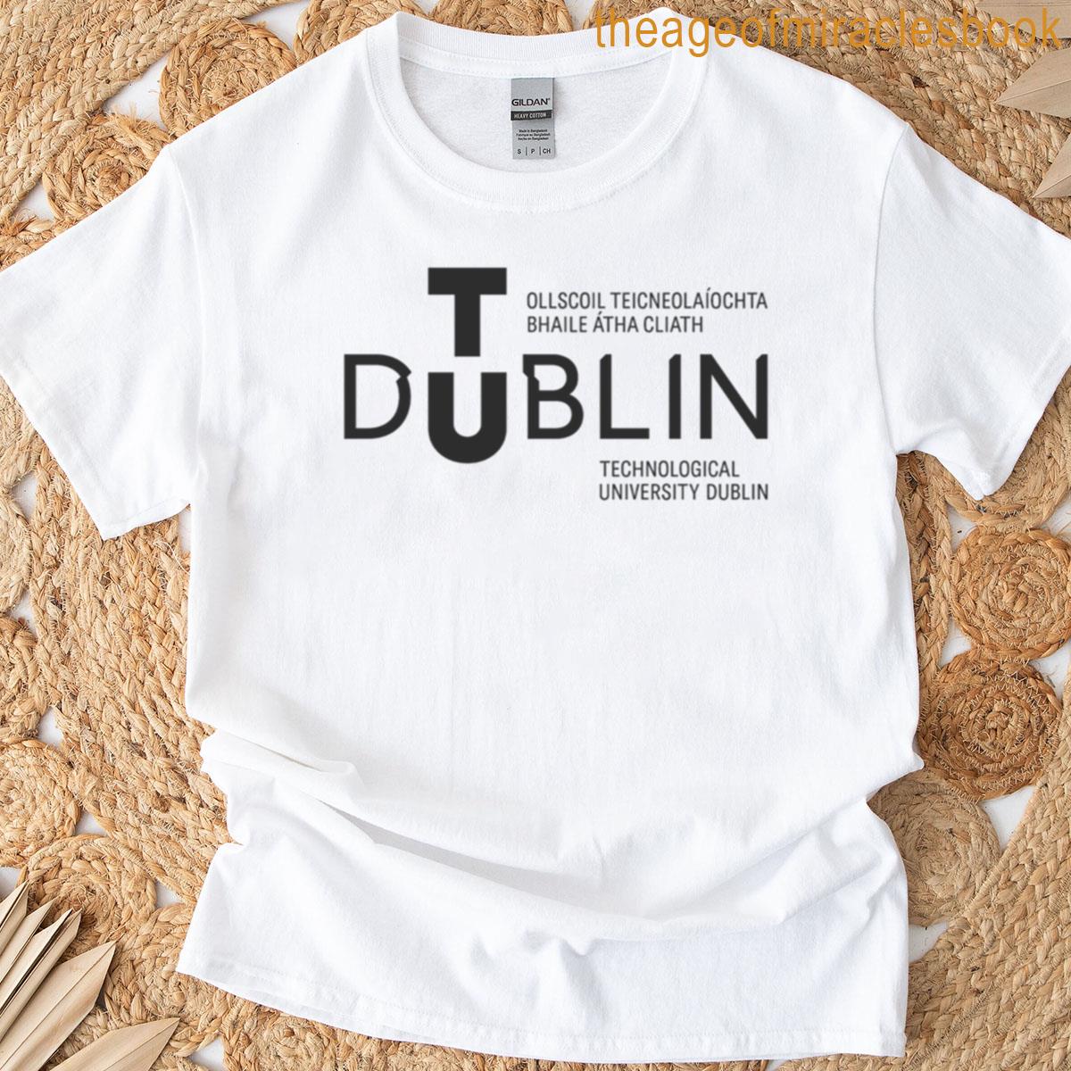 Tud Technological University Dublin Logo Black And White Oversized T-shirt