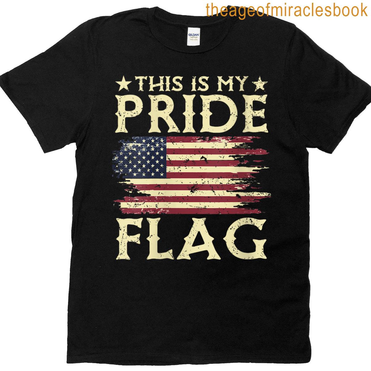 Womens This Is My Pride Flag Vintage Distressed Usa T-shirt