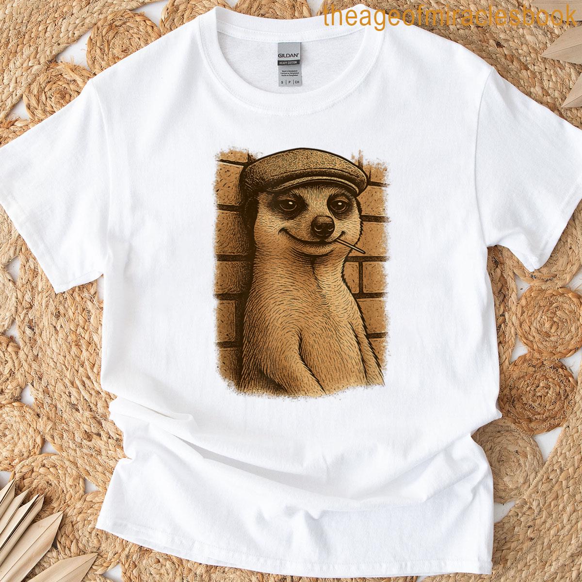 Meerkat Meme Meerkat With Toothpick Flat Cap Chill Meerkat T-shirt