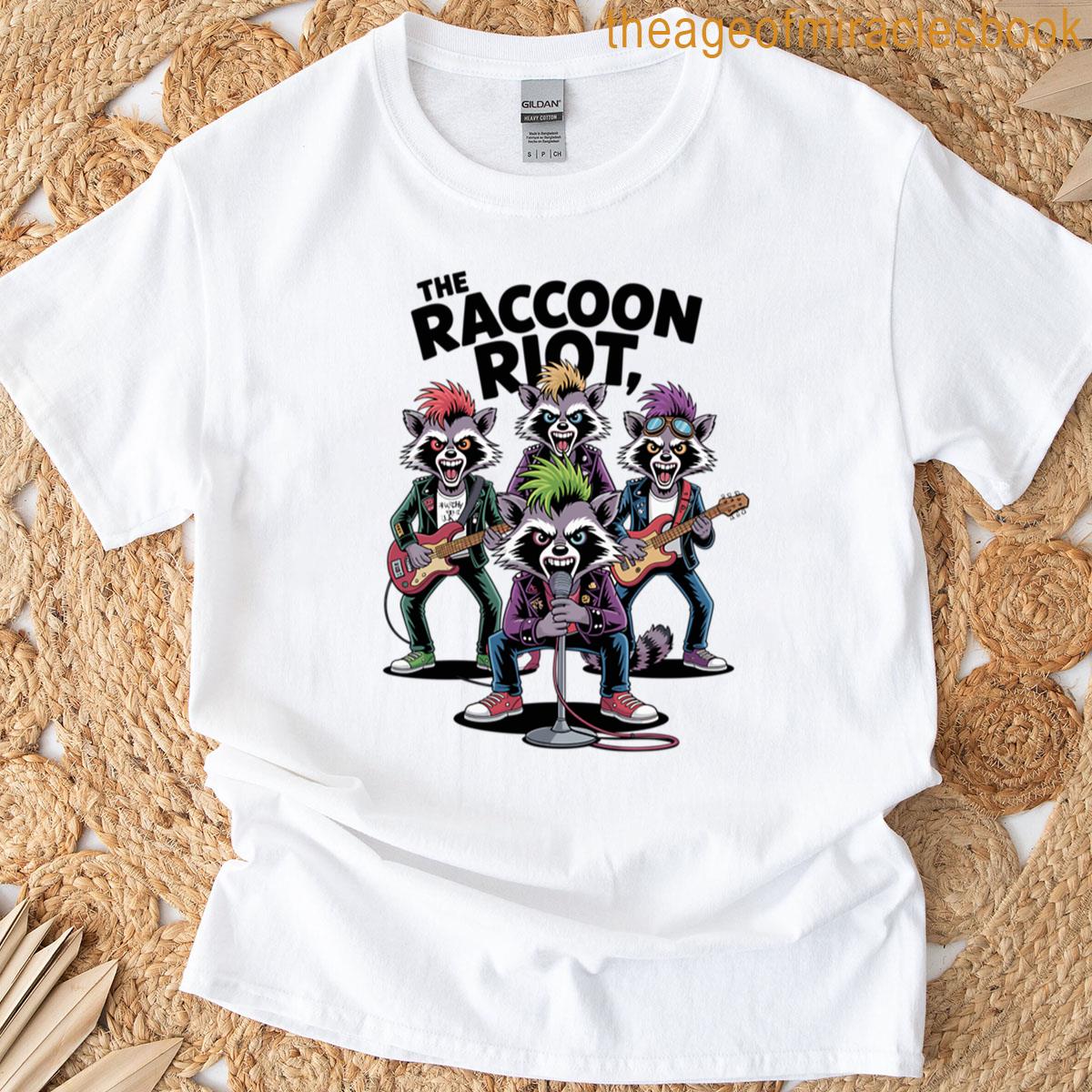 The Raccoon Riot Punk Rock Band Funny Raccoon For Punk Fans Premium T-shirt