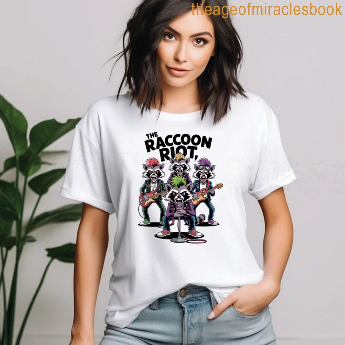 The Raccoon Riot Punk Rock Band Funny Raccoon For Punk Fans Premium T-shirt