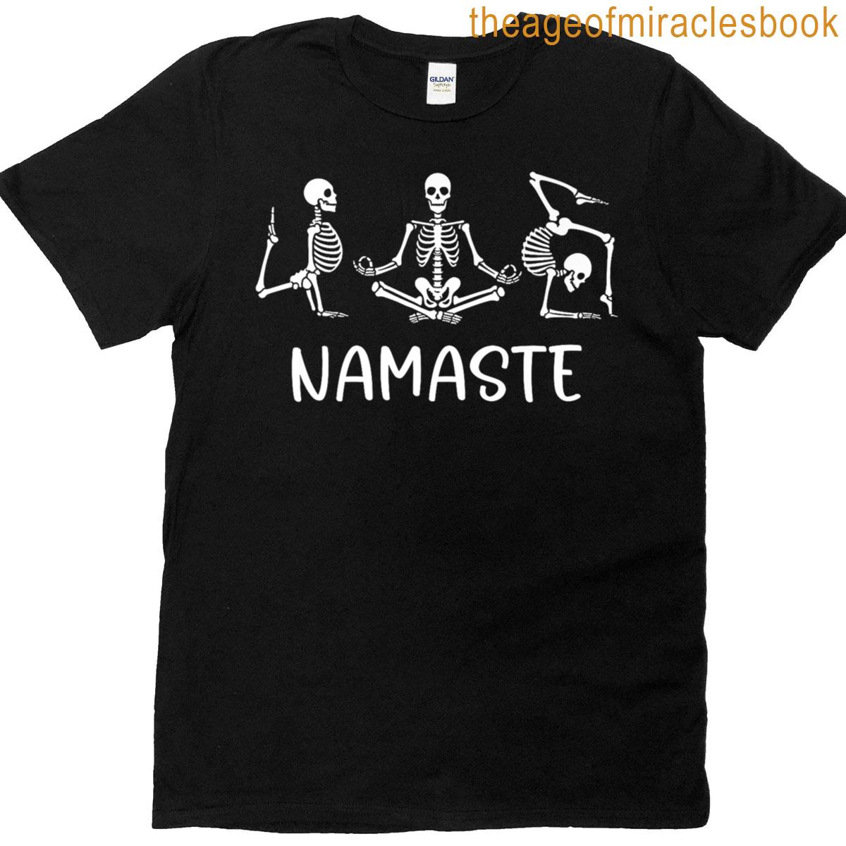 Namaste Yoga Pose Skeleton Aligned Meditation Yoga Lover Premium T-shirt