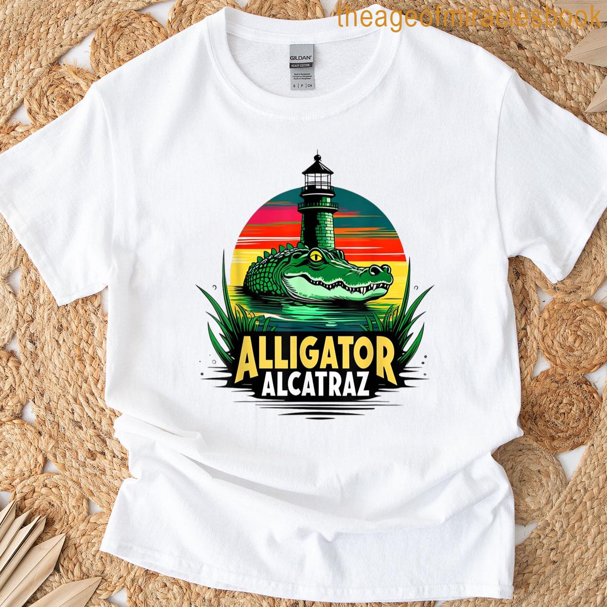 Alligator Alcatraz Retro Alcatraz Island Alligator Men Women T-shirt
