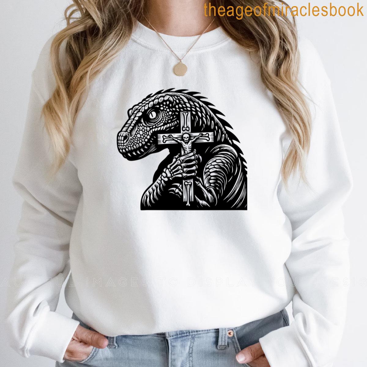 Dinosaur With Cross T-shirt