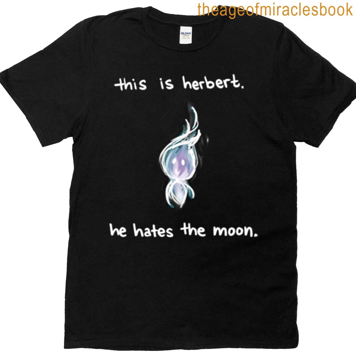 Herbert Hates The Moon Funny Ghost Flame Character T-shirt