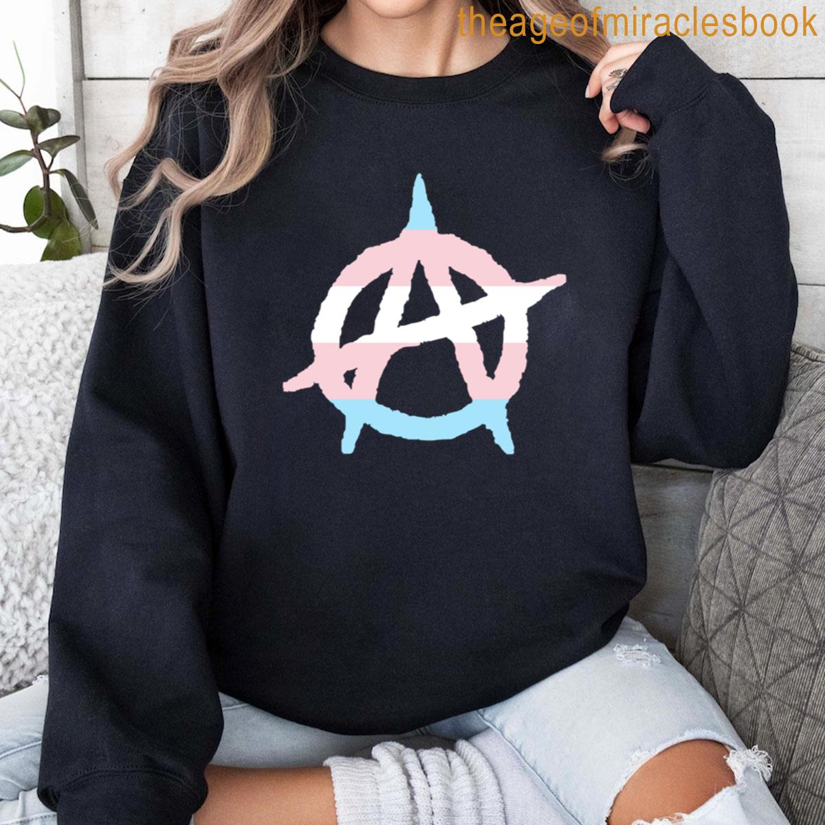 Transgender Flag Anarchy Symbol T-shirt