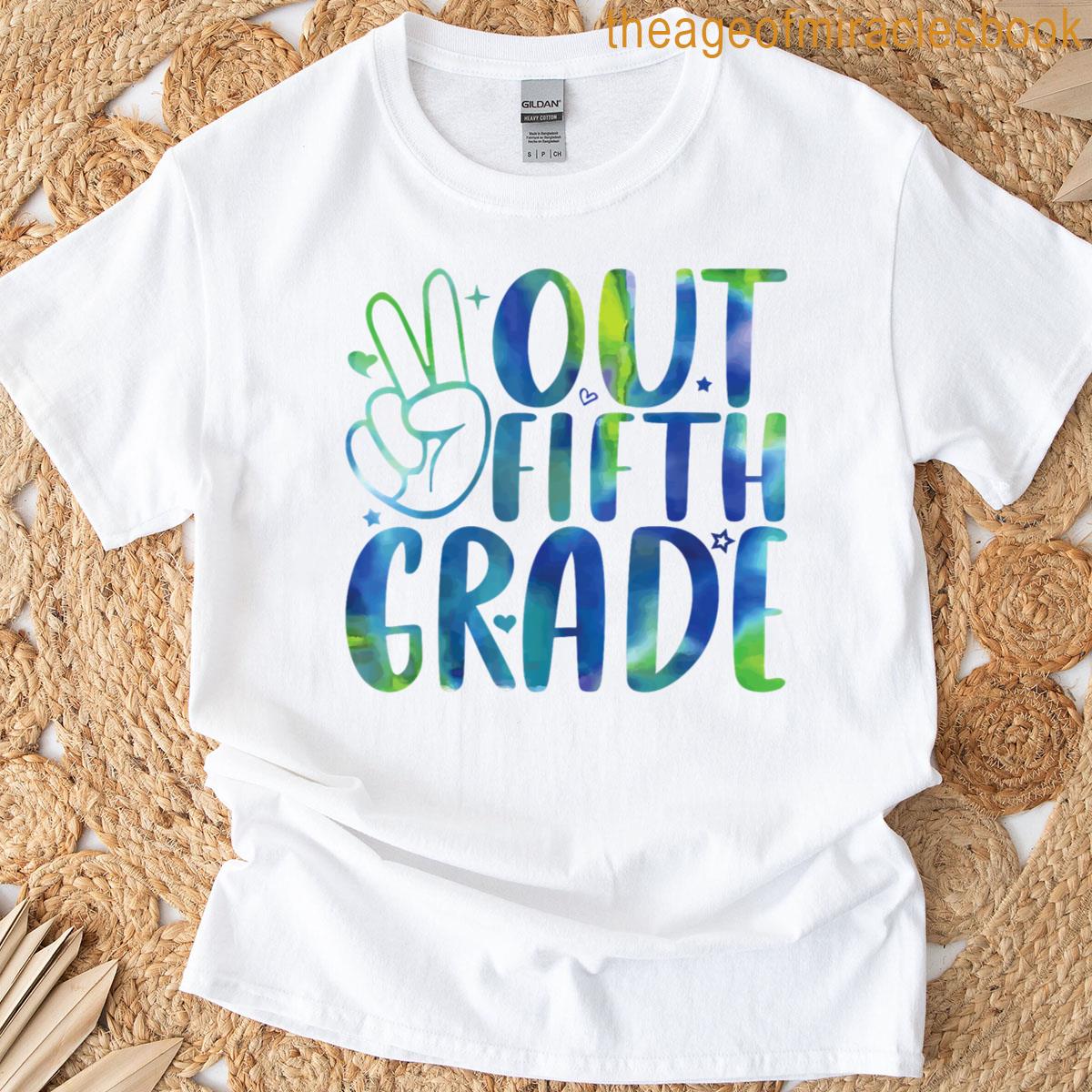 5th Grade Graduation Peace Out 5th Grade Tie Dye Kids T-shirt